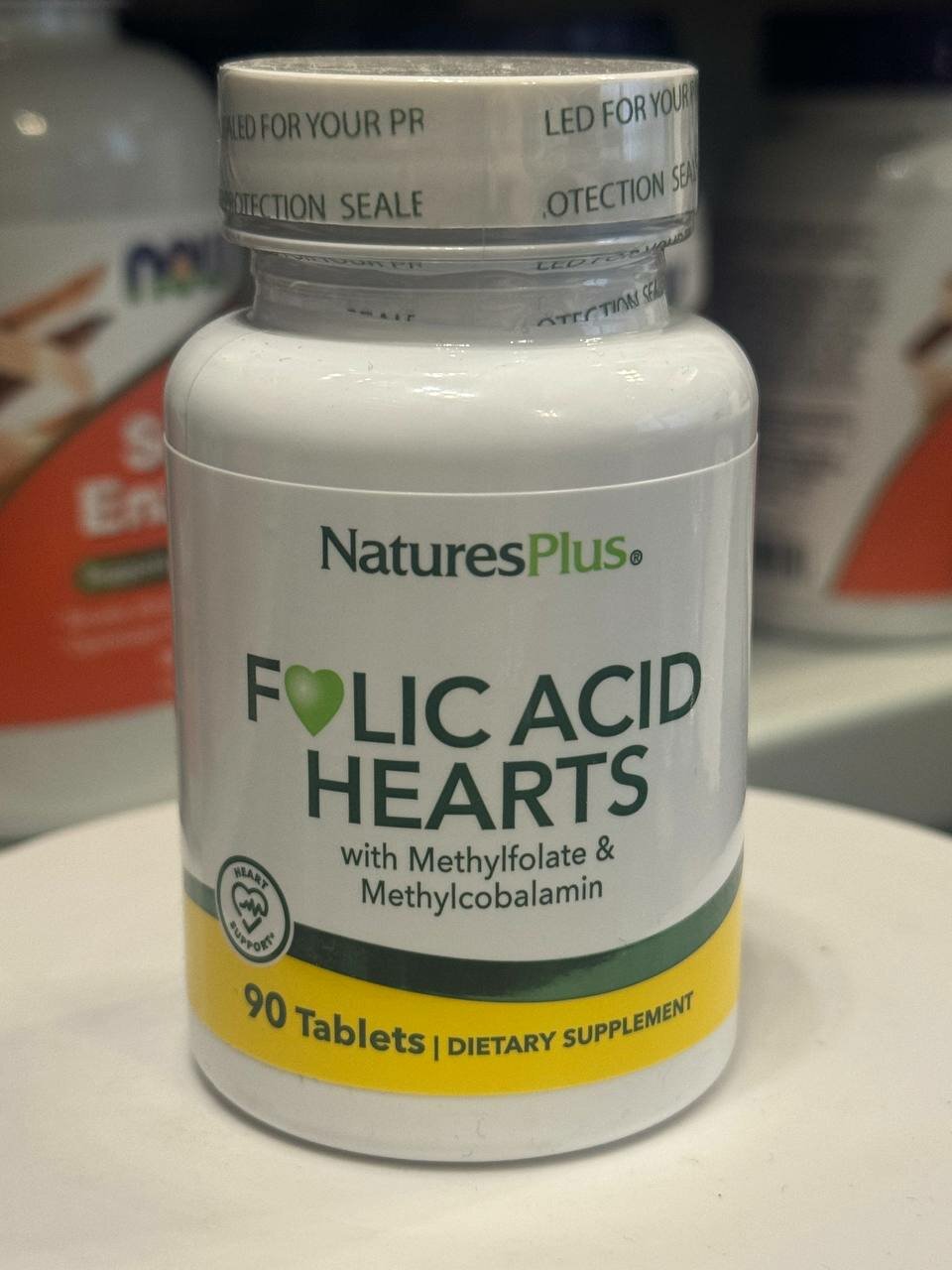 NaturesPlus Folic Acid Hearts с B6 и B12, Здоровье сердца, 90 таблеток