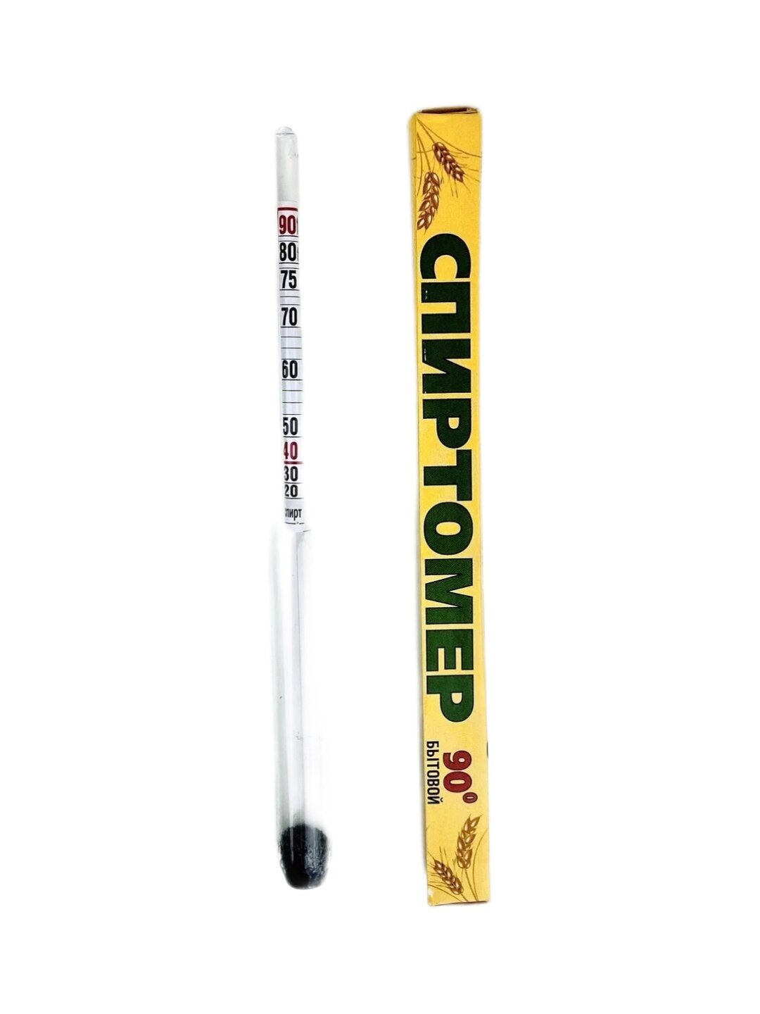 Спиртомер бытовой с диапазоном измерения от 20 до 90 градусов спирта