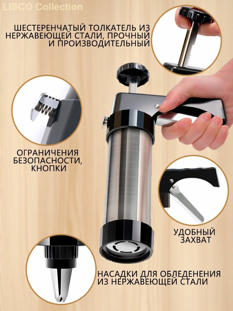 Шприц кондитерский, насадок: 21 шт, мешков: 1 шт