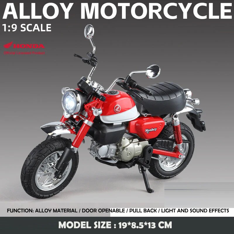 Металлическая модель мотоцикла Honda Monkey 1/9 WELLY red