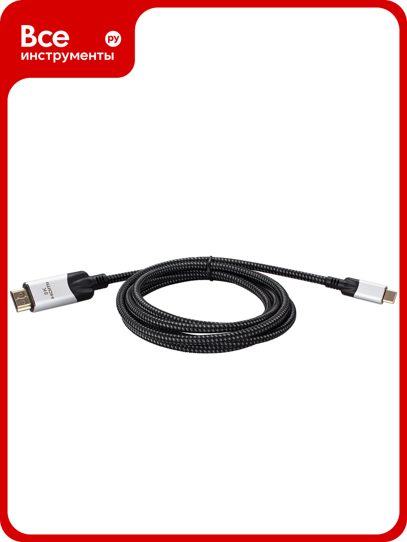 Кабель-адаптер VCOM usb 3.1 type cm - hdmi am 8k 30hz 1.8m alumi shell CU423MCV-1.8M, пластиковая, защищенная