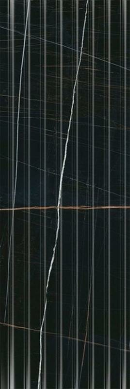 Керамическая плитка Kerama Marazzi Греппи 14035R 40х120 Глянцевая, Структурированная Черный