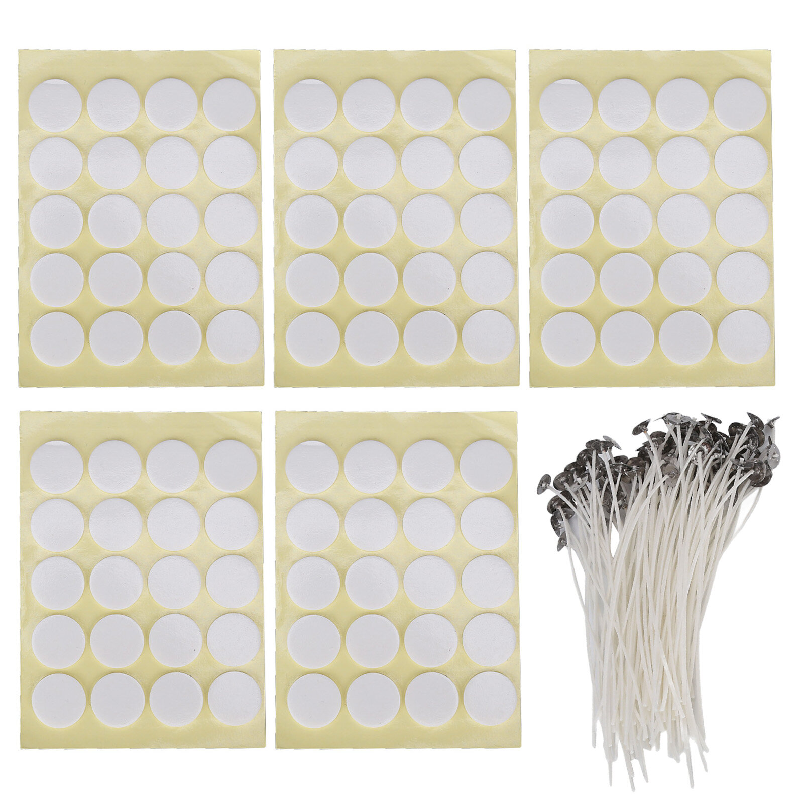 100 шт. фитили для свечей из чистого хлопка, функциональные, стабильные, удобные фитили с двухсторонними наклейками для рукоделия, сделай сам, наклейки на желтом фоне