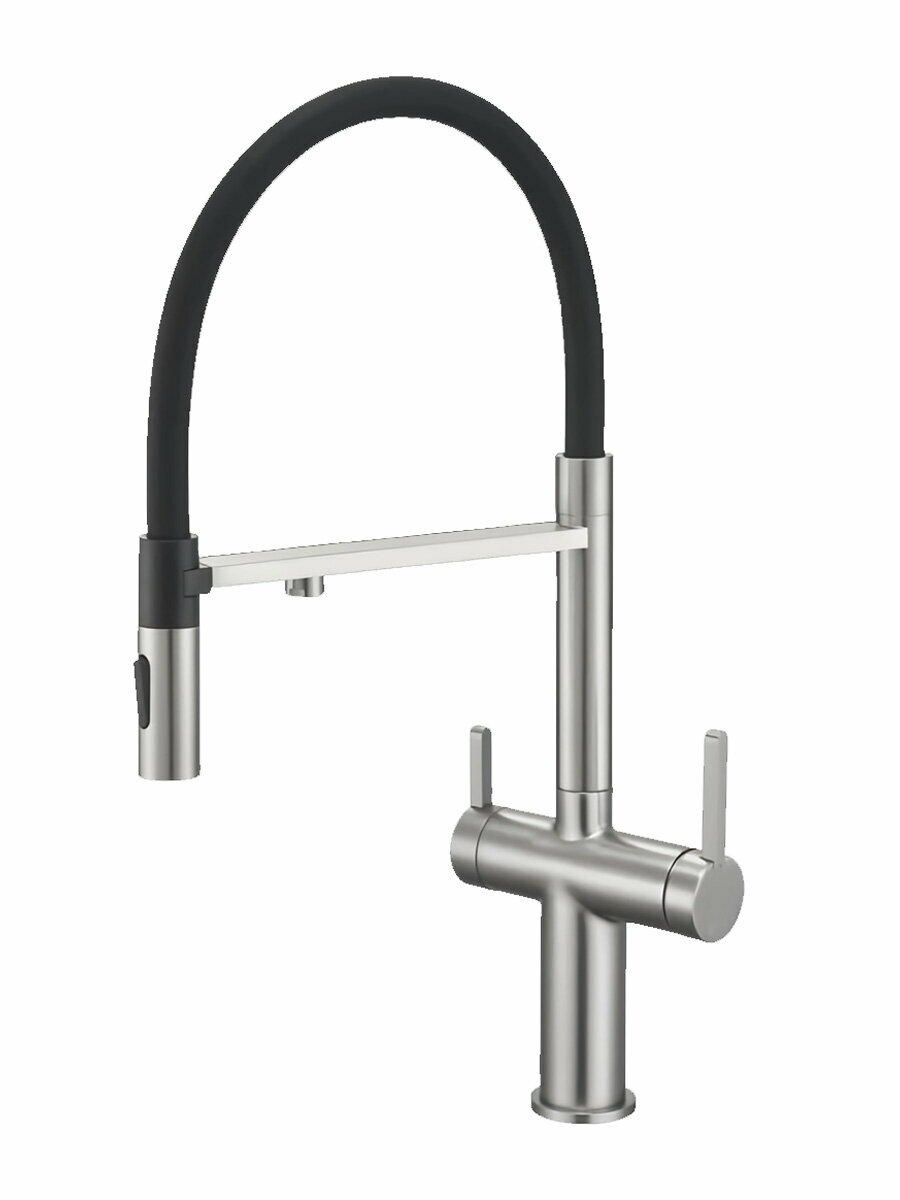 Dominion Кухонный Смеситель С Гибким Изливом (KT0414-BN) Матовый Никель