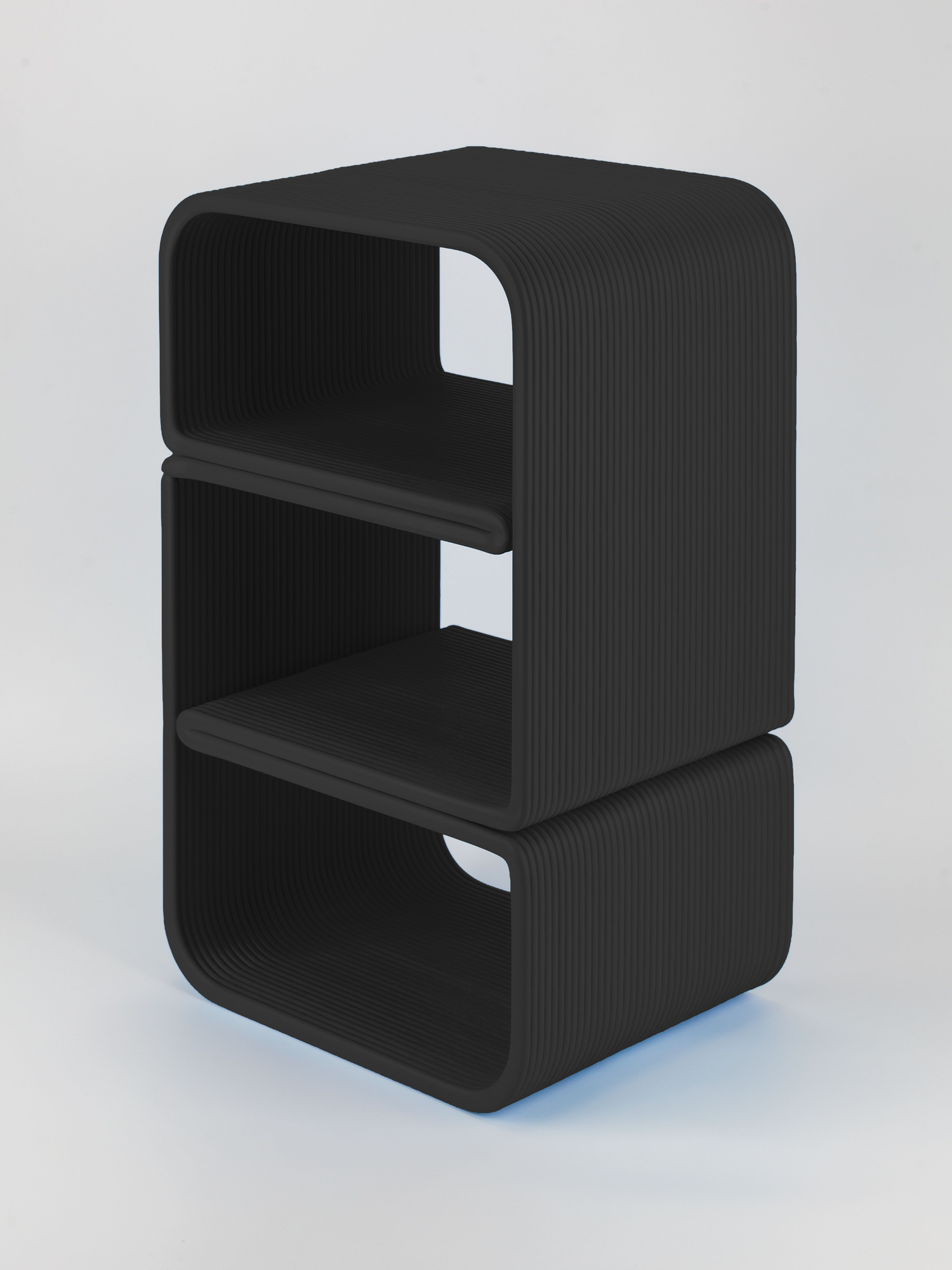 Столик-тумба из переработанного 3D-пластика, цвет - черный