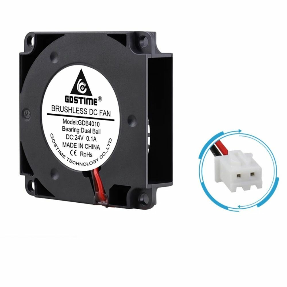2 шт. 40 мм 24 В вентилятор для 3D-принтера 40x10 мм, двухшарнирный турбовентилятор, 12000 об/мин, высокоскоростной кулер, аксессуары для принтера 4010, радиатор