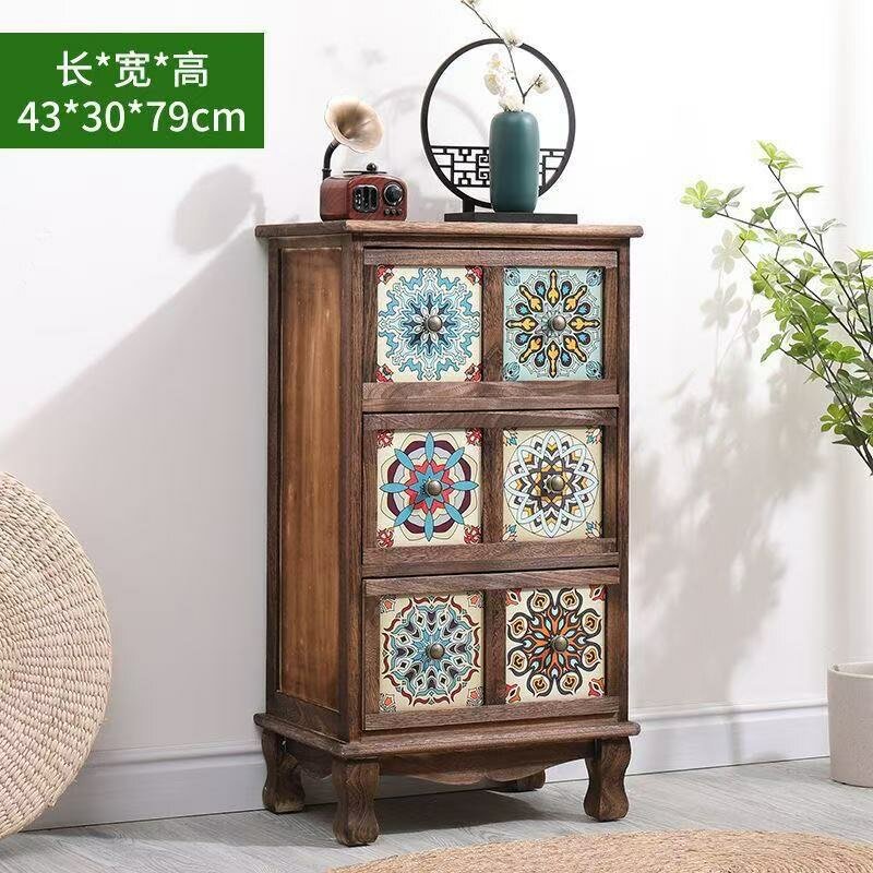 Комод, дерево, арт-деко, зеленый, для дома, 1 ящик, ширина 43 см, высота 79 см