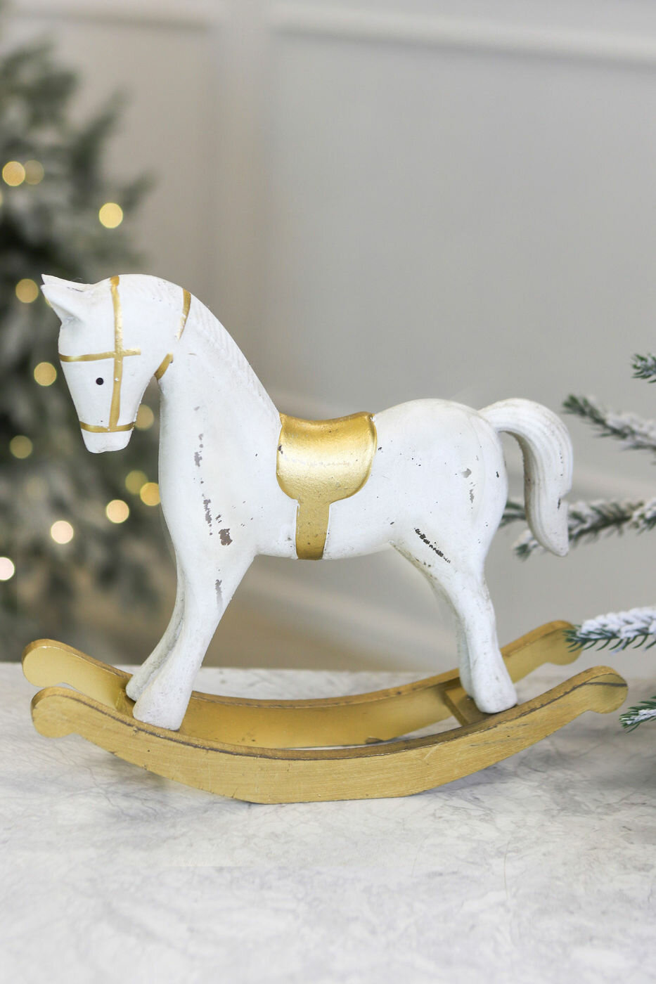 Декоративная фигура лошадка-качалка бьянко, дерево, 27х22 см, Edelman 1181030