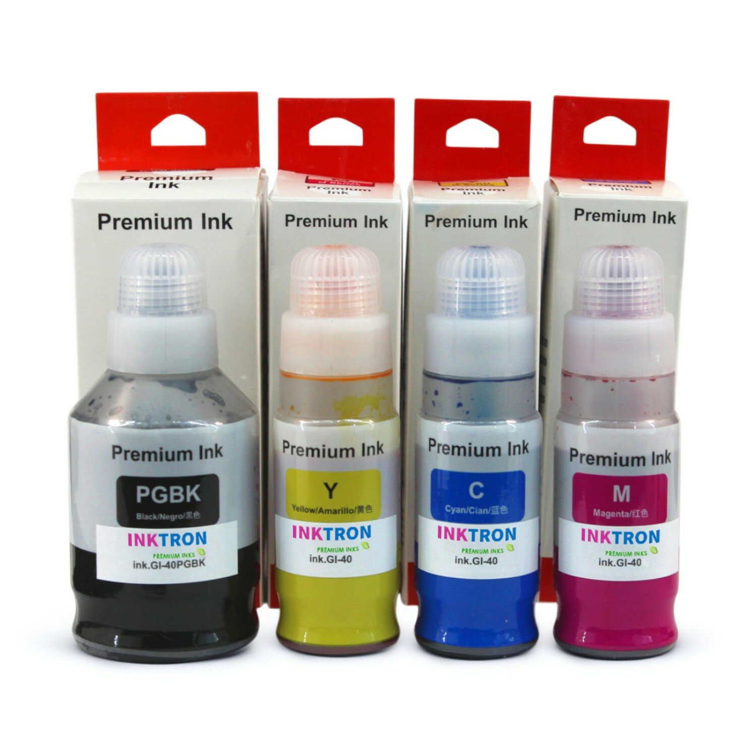 Чернила для Canon PIXMA G5040, G6040, GM4040, GM2040, G7040, пигментные водостойкие + цветные водные, 1x170 + 3x70 мл, с