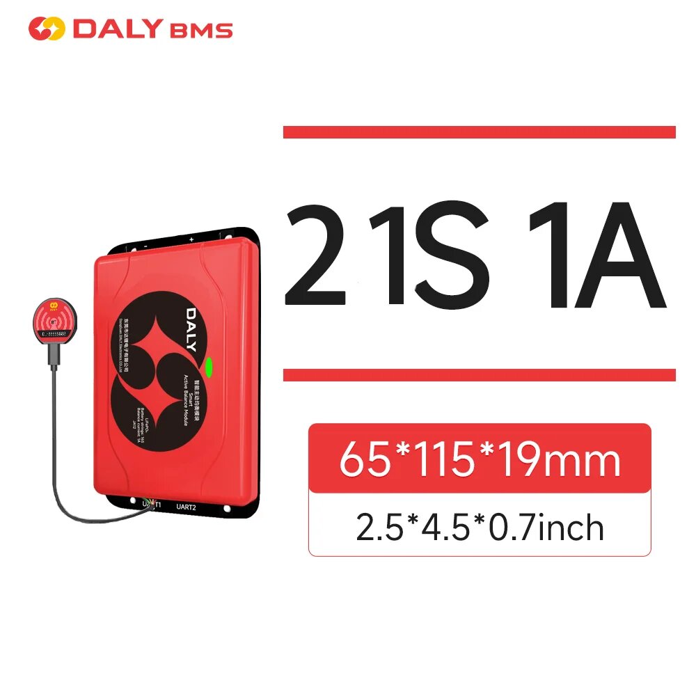 Daly BMS 21S 1A, 2.5*4.5*0.7inch, 21S BALANCER BT