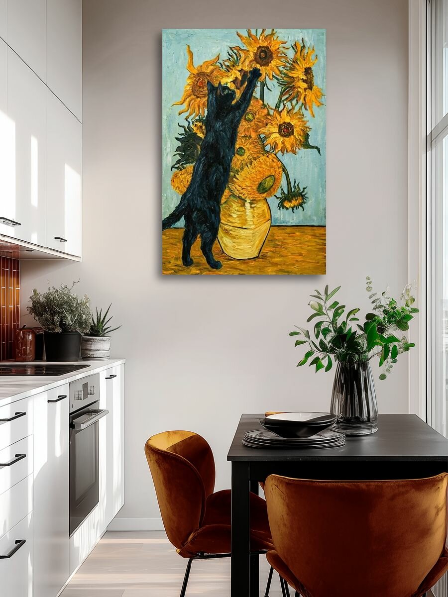 Картина на холсте LOFTime 40Х60 Подсолнухи в вазе КС-2011-4060