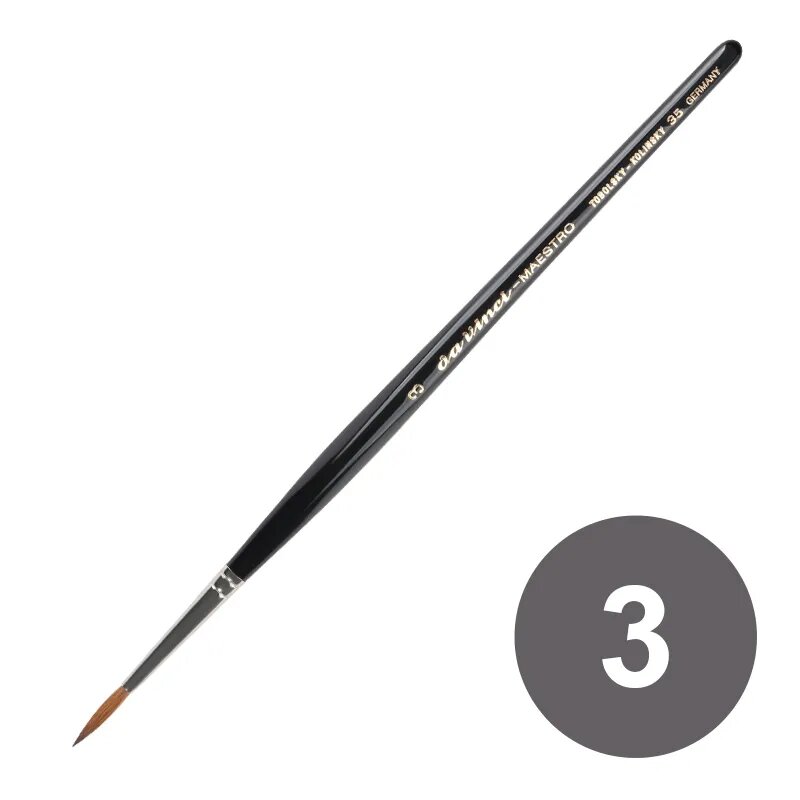 DaVinci Maestro Кисть для рисования веерная №3 для акварели, белка, Германия