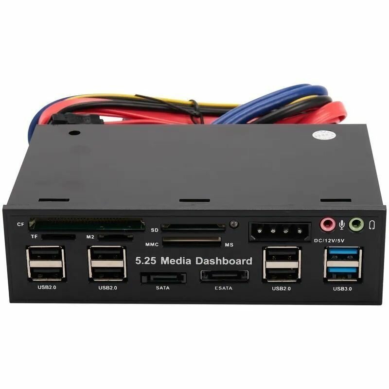 5,25-дюймовый порт 3.0 на передней панели ПК Концентратор USB 3.0/2.0 E- Sata Audio Multi Card Reader для корпуса компьютера Отсек оптических дисков