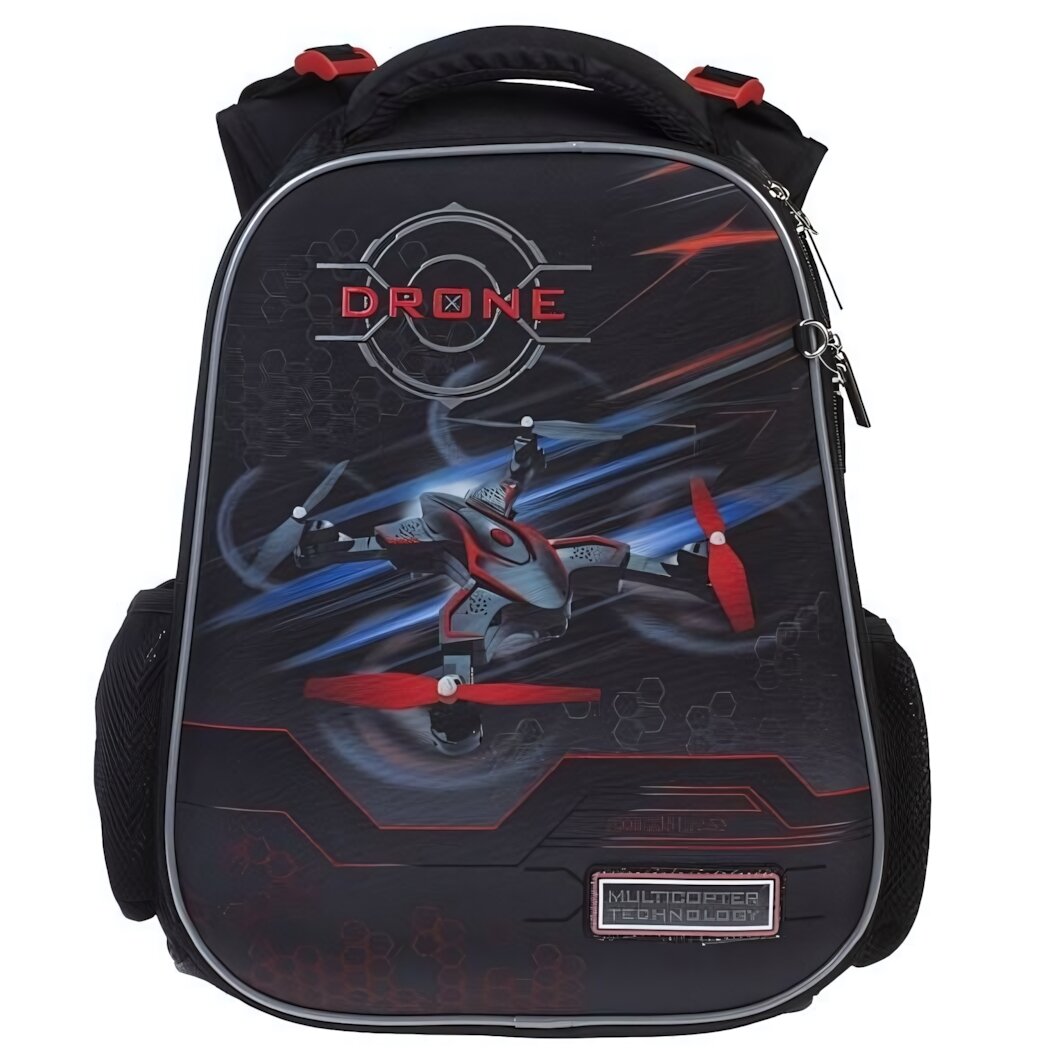 Рюкзак школьный эргономичный "ergonomic classic-дрон", 38х29х17 см, 18 л, eva, черный