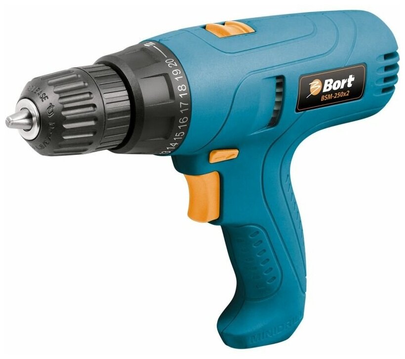 Дрель-шуруповерт Bort BSM-250x2 280Вт патрон: быстрозажимной