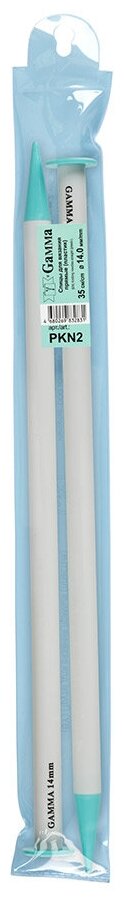 GAMMA спицы прямые пластиковые PKN2, d 14.0 мм, длина 35 см, набор 2 шт для вязания