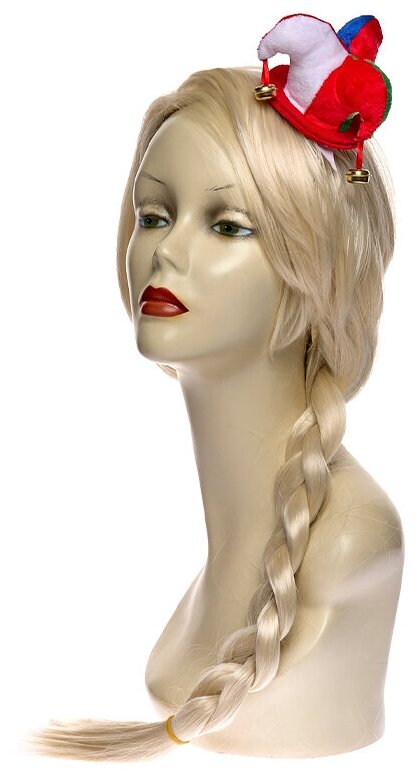 Колпак шутовской с бубенчиками, на заколке (Цв: Разноцветный )