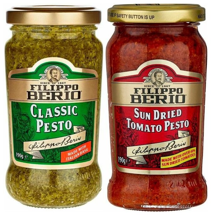 Соус Filippo Berio Рesto Classic , Соус Pesto из томатов, высушенных на солнце 2х190 г