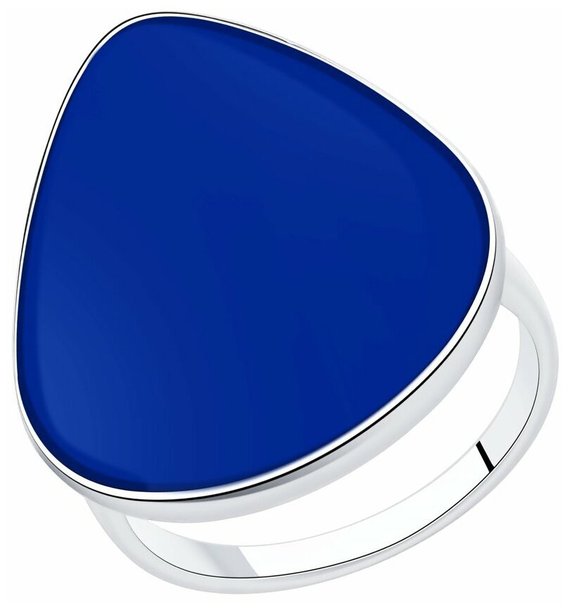 Кольцо, серебро, 925 проба, родирование, эмаль