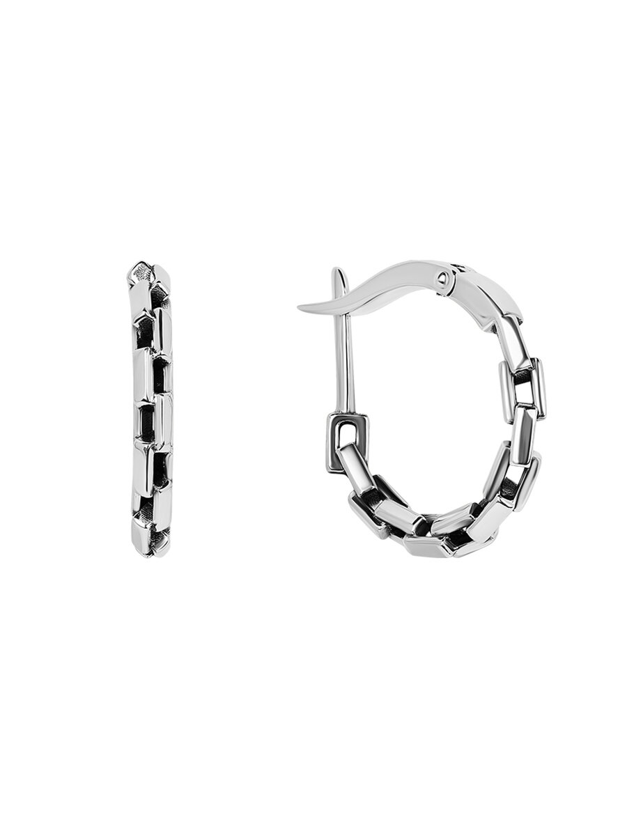 Серьги цепочки, серебро, 925 проба, чернение