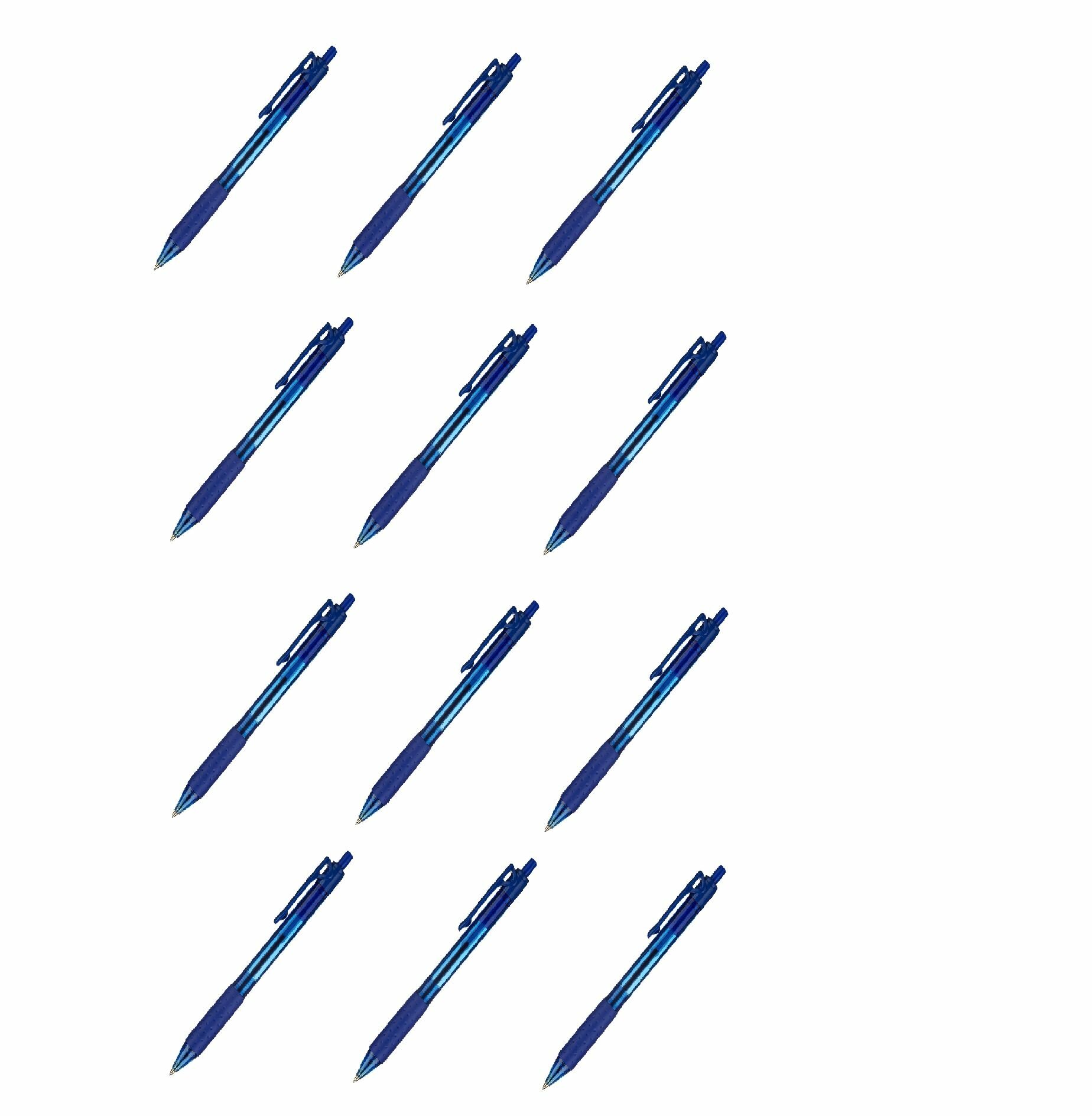 Комус Ручка шариковая автоматическая, стержень синий, 12 уп