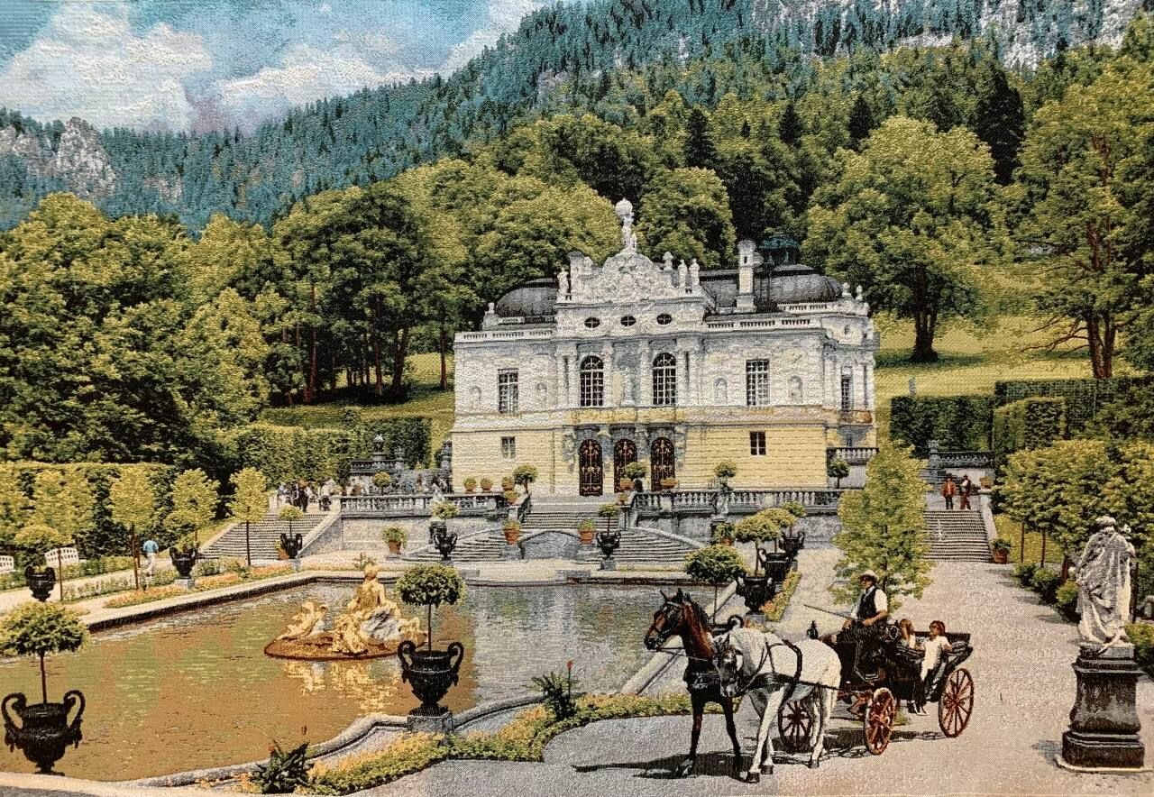 Гобелен, гобелен без рамы 50х33 см / "Замок Линдерхоф"