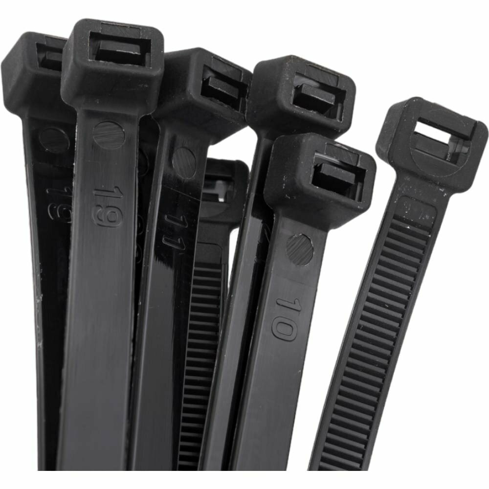 Нейлоновые стяжки FORTISFLEX EasyFix – прочный полиамидный фиксатор в черном цвете для крепления кабелей и проводов