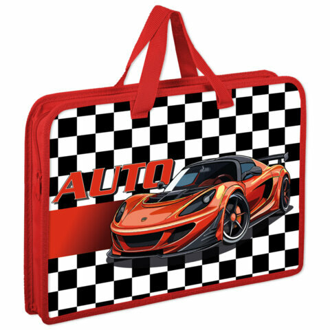 Папка на молнии с ручками юнландия А4, 1 отделение, пластик, ширина 45 мм, Auto, 272150