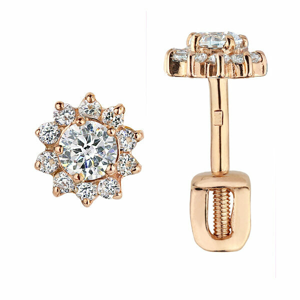 Серьги, золото, 585 проба