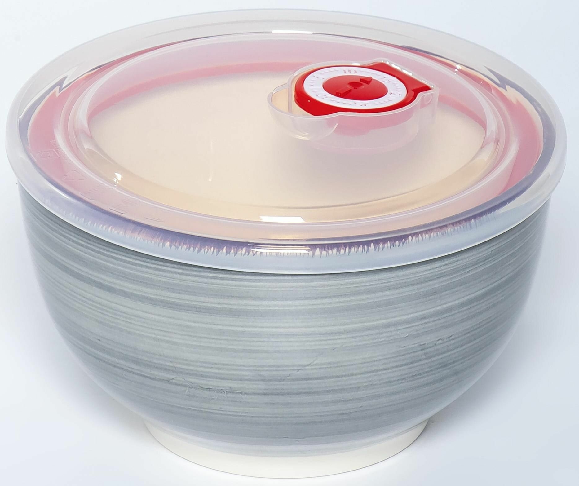 Салатник Аэрограф Светлый Графит 750мл 140мм с крышкой Керамика Венера