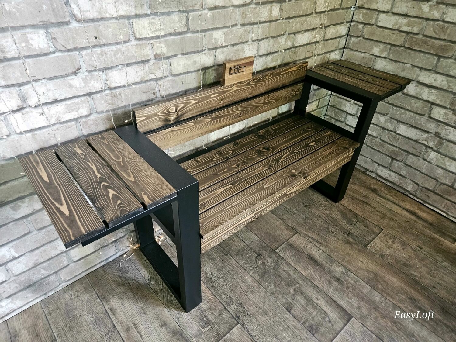 Скамья садовая лофт Roco-12, для дома и дачи, с размерами 170х54х45 см