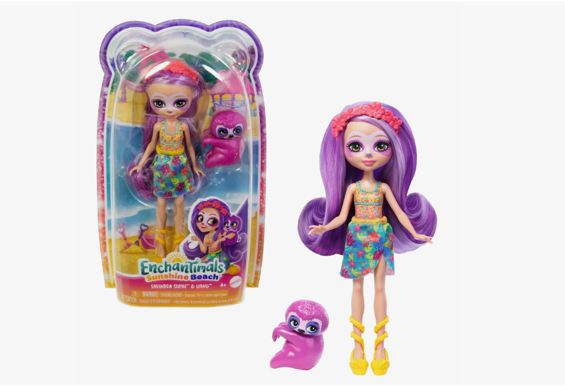 Enchantimals Кукла Сестричка с питомцем Сабиндра Ленивец и Хэнг FNH22/HRX82