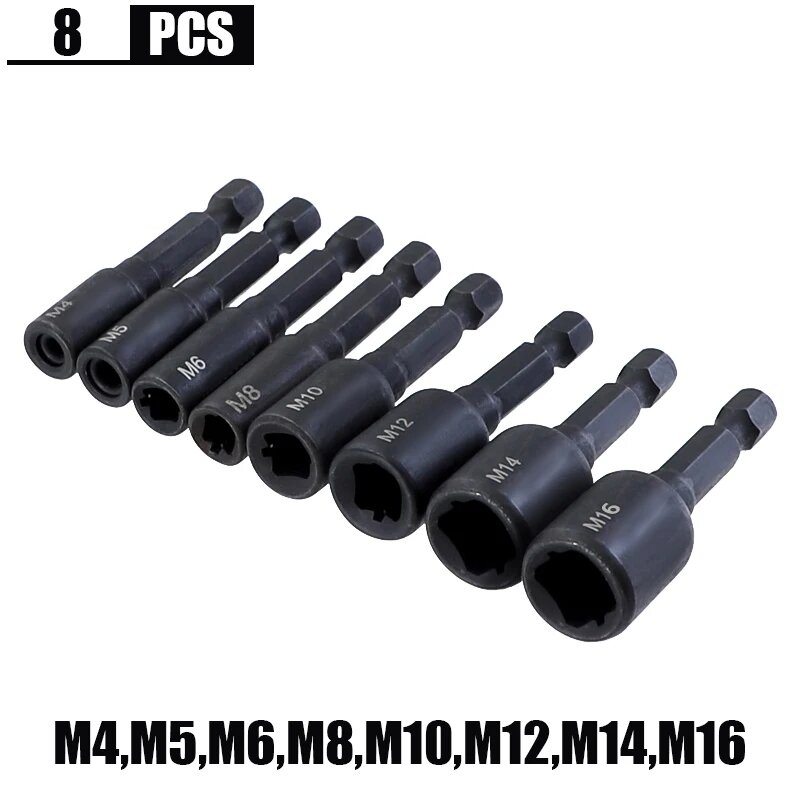 Набор адаптеров для метчиков 1/4 дюйма 6 шт. 8pcs Tap Socket
