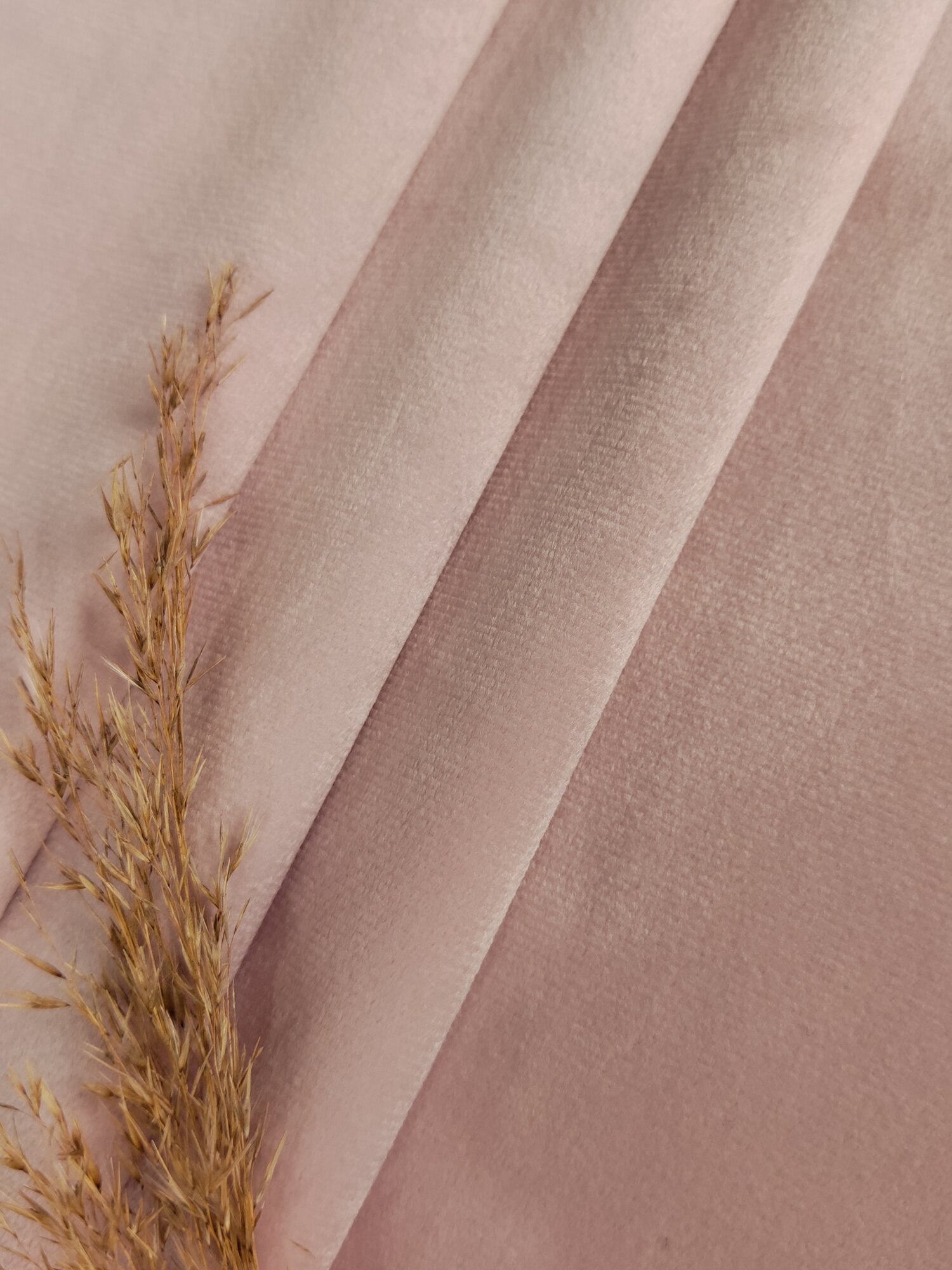 Ткань для пошива штор "Бархат велюр" на отрез от 1 м, нежно-розовый, производитель Турция