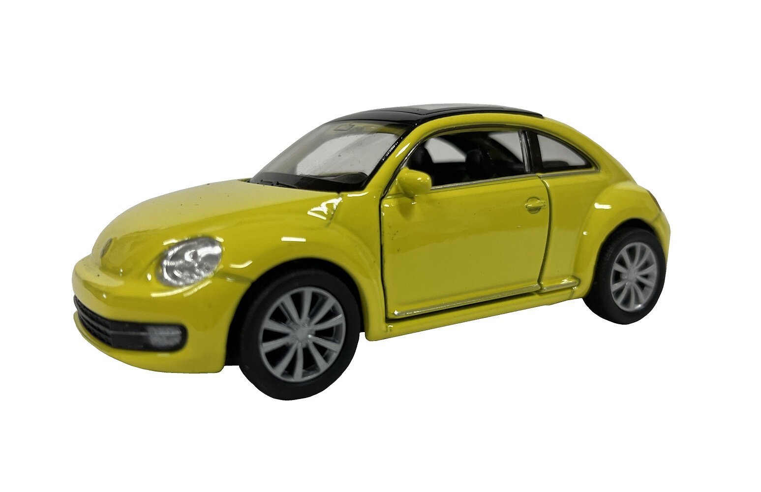 Модель машины 1:38 Volkswagen Beetle Welly 43650 желтый металл инерционная