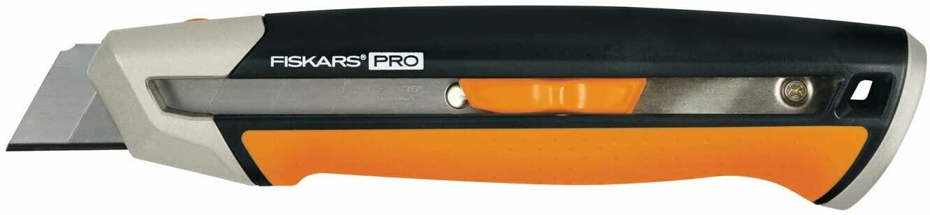 Нож строительный с выдвижным, сменным лезвием 25мм CarbonMax FISKARS 1027228