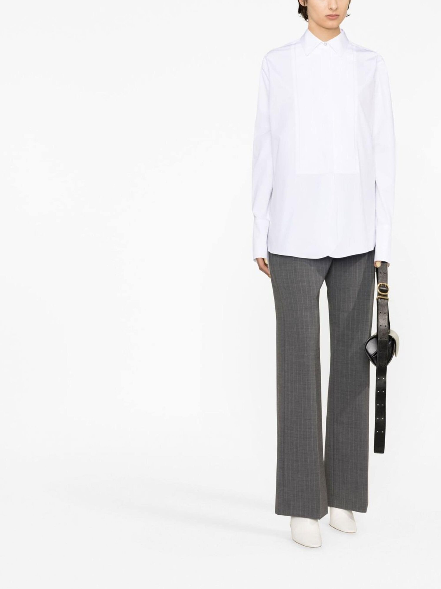 Рубашка Jil Sander, размер 34, бежевый/белый — фото 1