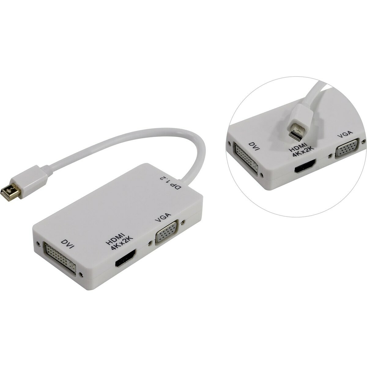Orient Кабель-адаптер miniDisplayPort(M) -> HDMI 19(F)/DVI(F)/VGA (15F)