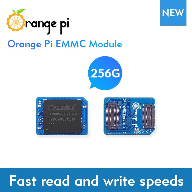 Модуль EMMC Orange Pi 32 ГБ 64 ГБ 256 ГБ для платы Orange Pi 5 Plus с быстрым считыванием и скоростью записи Дополнительный кабель USB-Type-C длиной 1 м