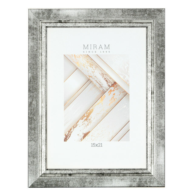 Мирам фоторамка 150х210 мм серый пластик настенная и настольная современный дизайн