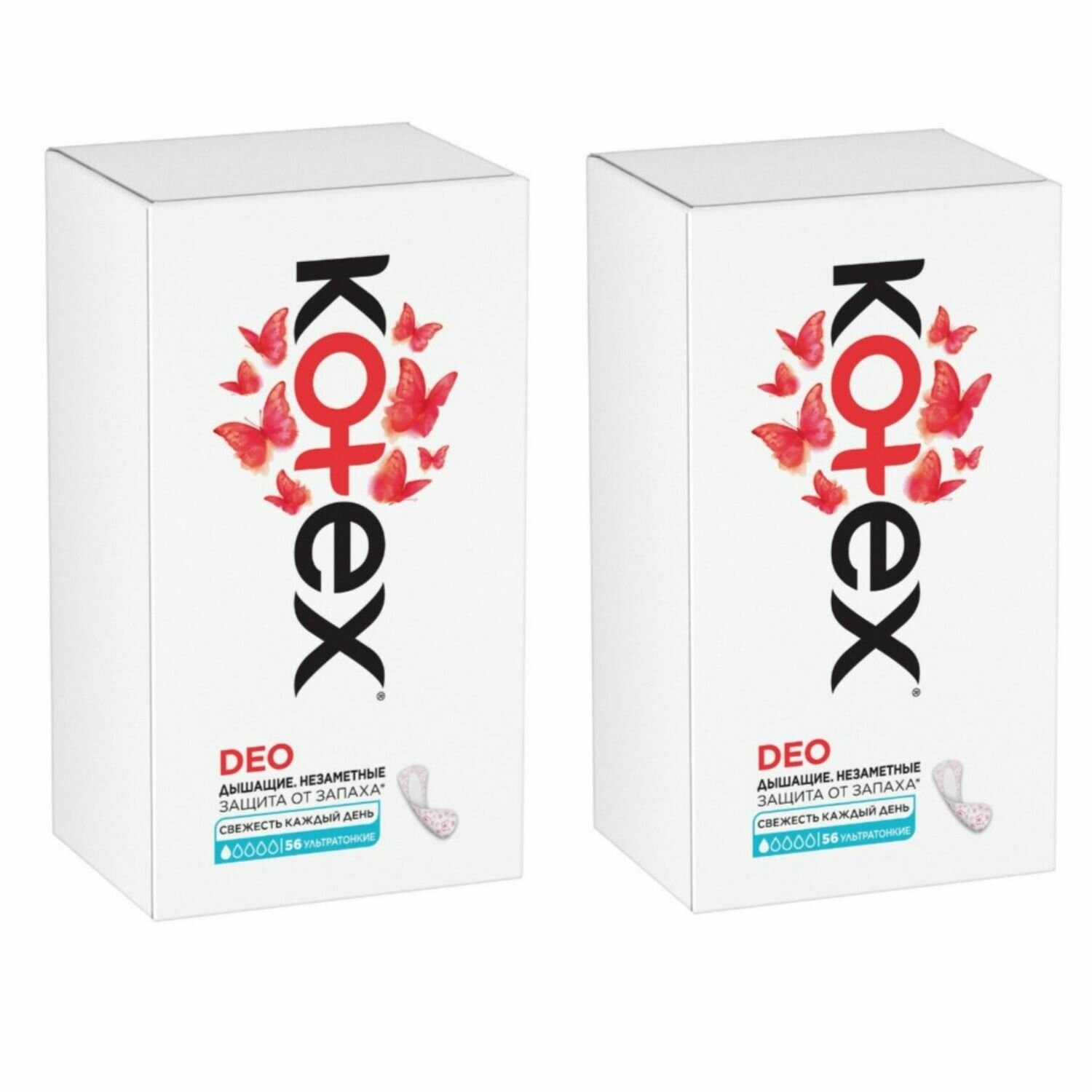 Kotex Lux Прокладки ежедневные Нормал Део, 56 шт в уп, 2 уп/