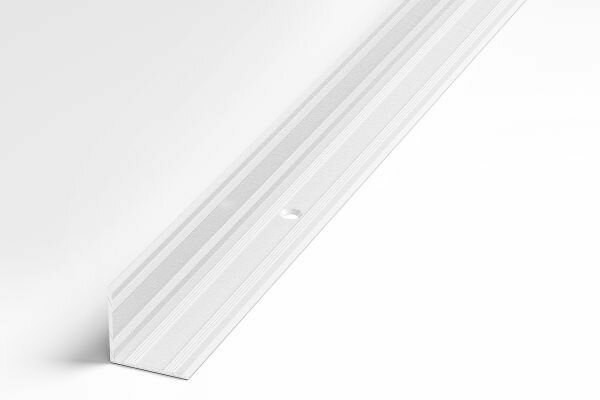 Порог порожек угловой внутренний напольный алюминиевый 20х20 мм, длина 0,9м, белый