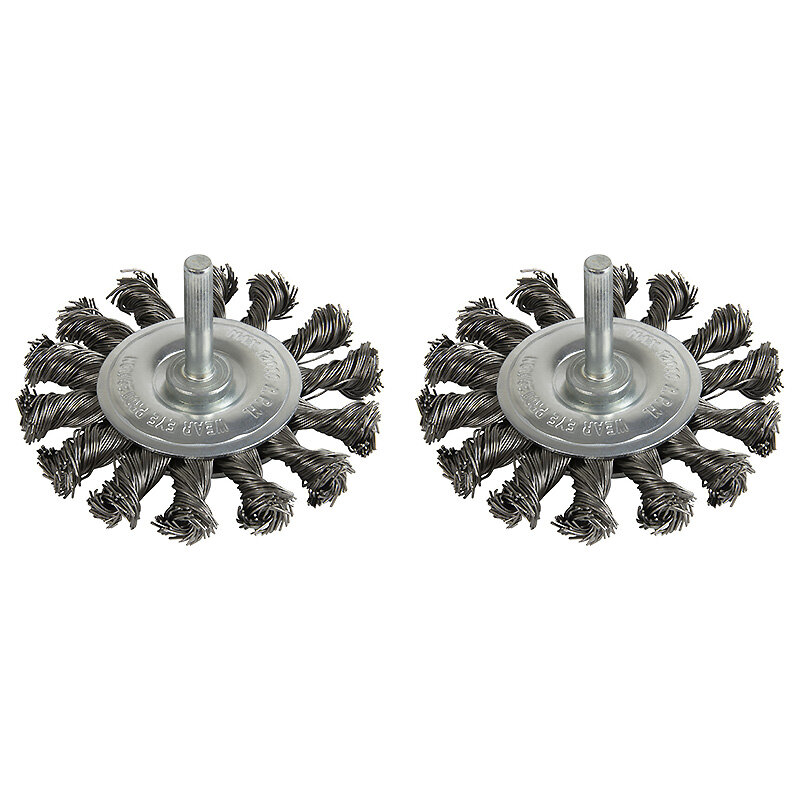 Корщетка для дрели витая жесткая радиальная d75 мм (2 шт.)