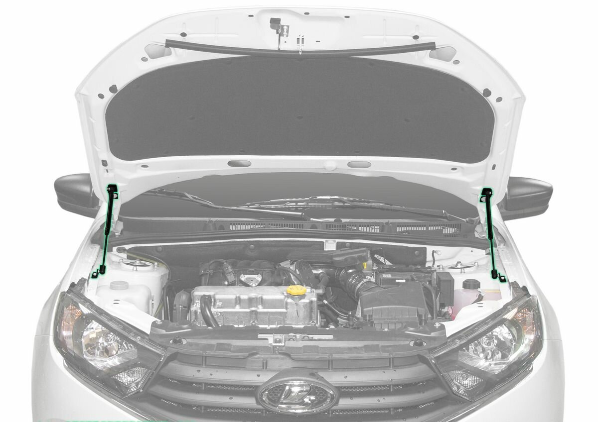 Газовые упоры капота Pneumatic для Lada Granta I рестайлинг 2018-н. в, 2 шт, KU-LD-GRFL-00