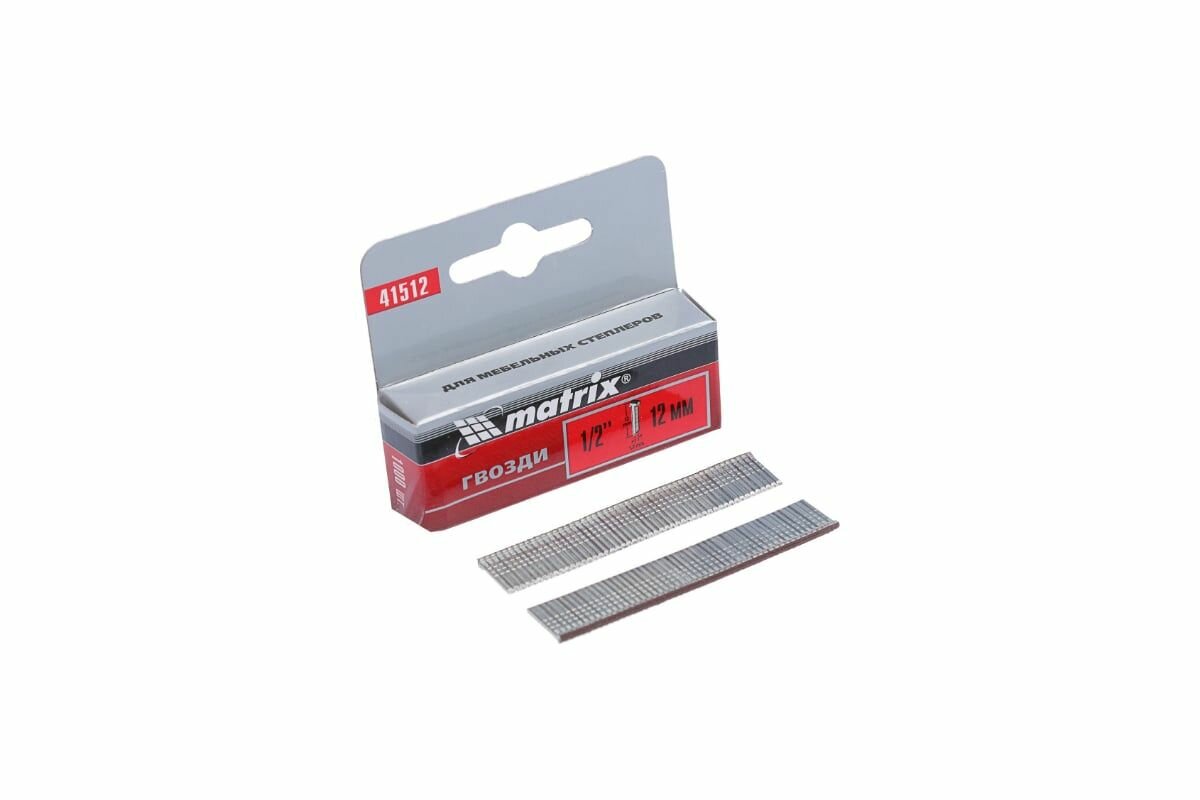 Гвозди со шляпкой 1000 шт. для мебельного степлера (12 мм; тип 300) MASTER MATRIX 41512