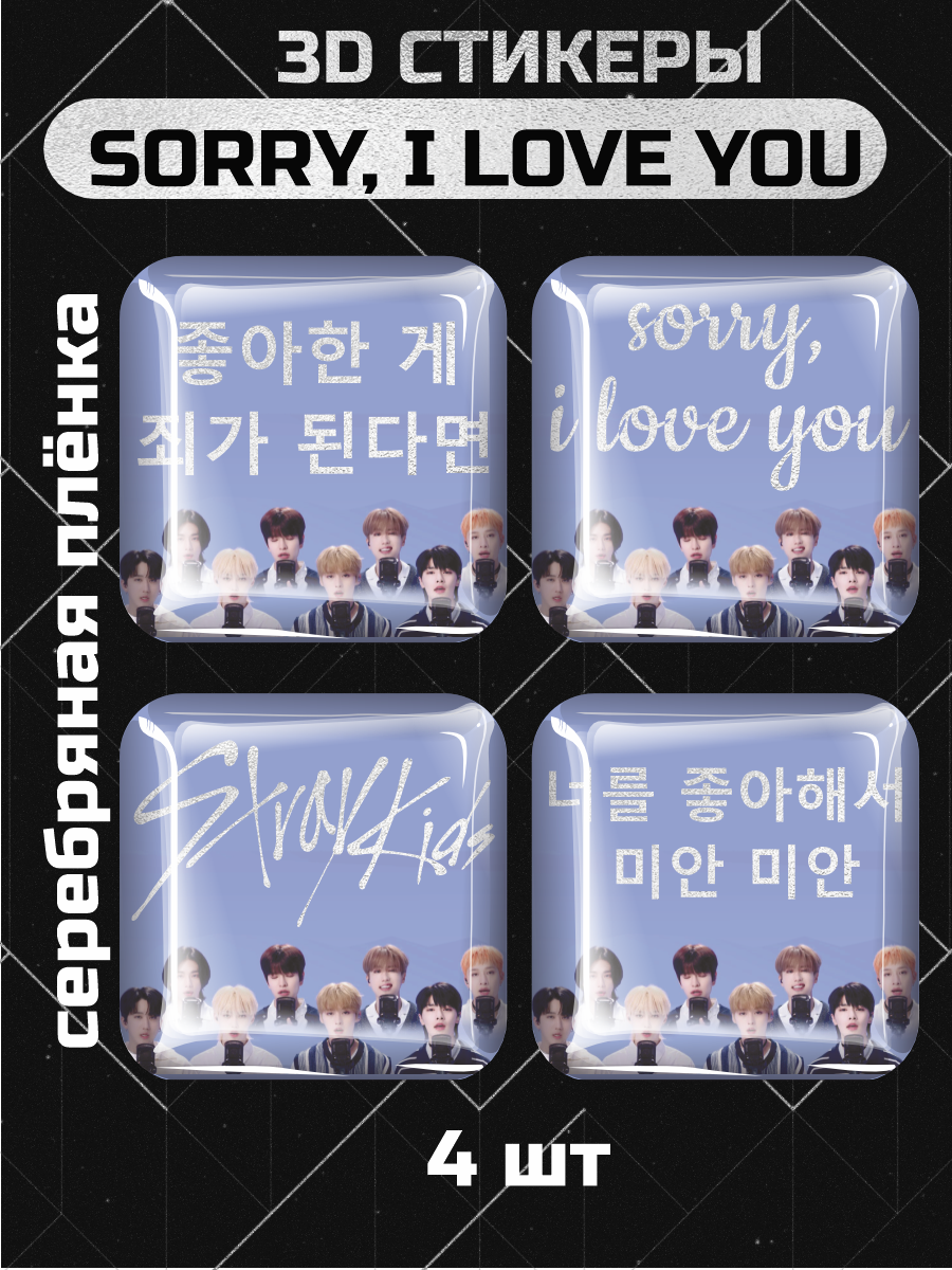 Наклейки на телефон 3D стикеры stray kids dorry i love you