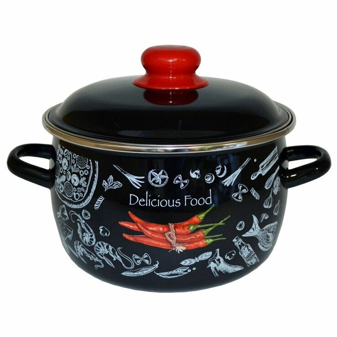 Кастрюля 3,0л Appetite Chilli сфер эмаль