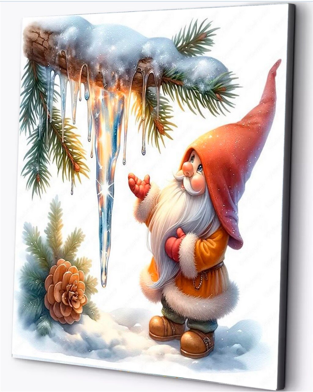 Картина по номерам "Гном с сосулькой" 40х50 см, хлопковый холст на подрамнике, акрил, Hobby Home