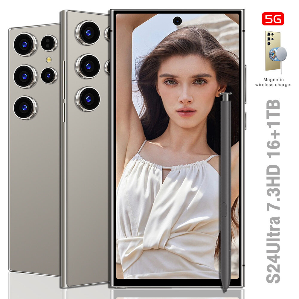 Смартфон S24Ultra, экран 7.3", память 16+1Т, цвет желтый