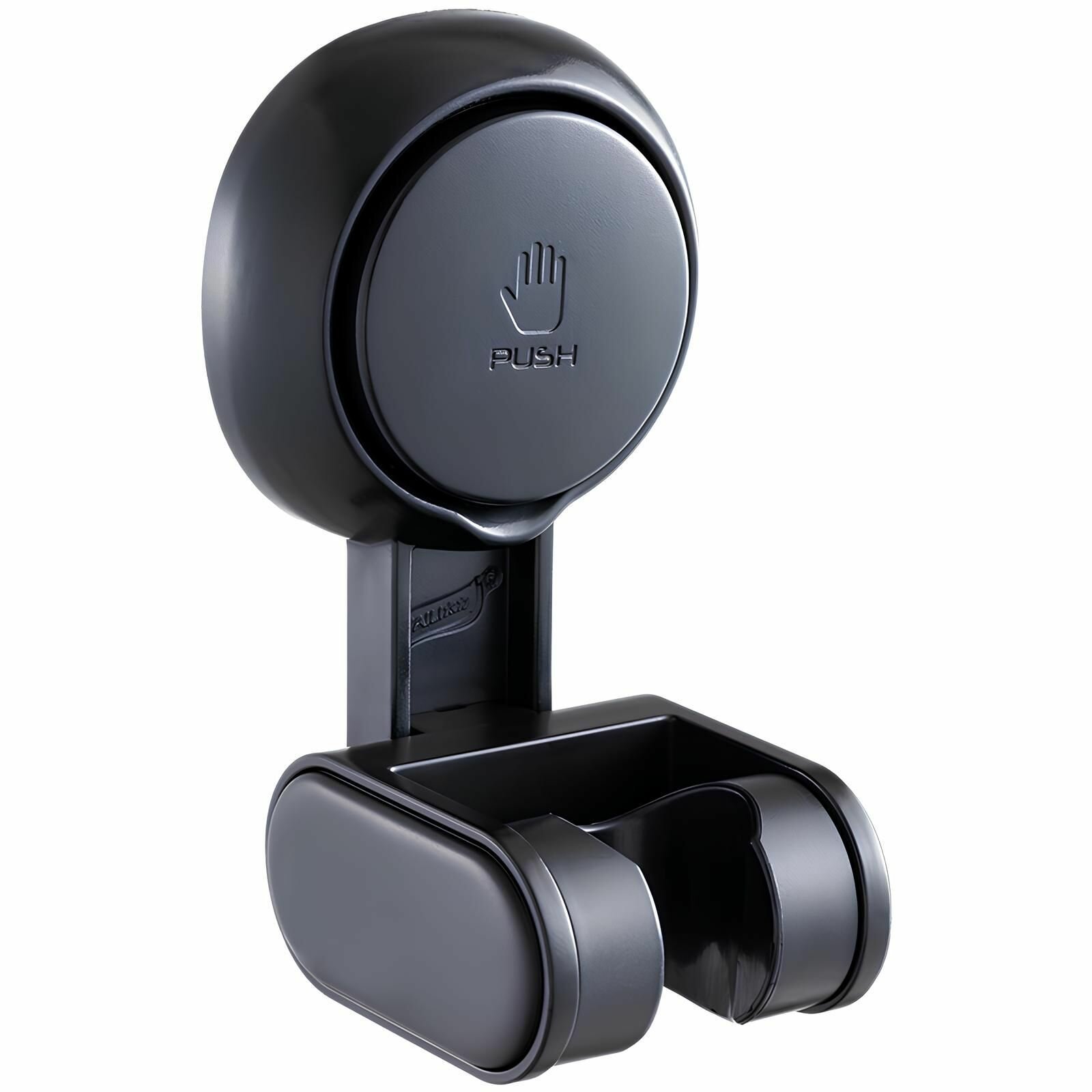 Регулируемый держатель для душа на вакуумной присоске черный